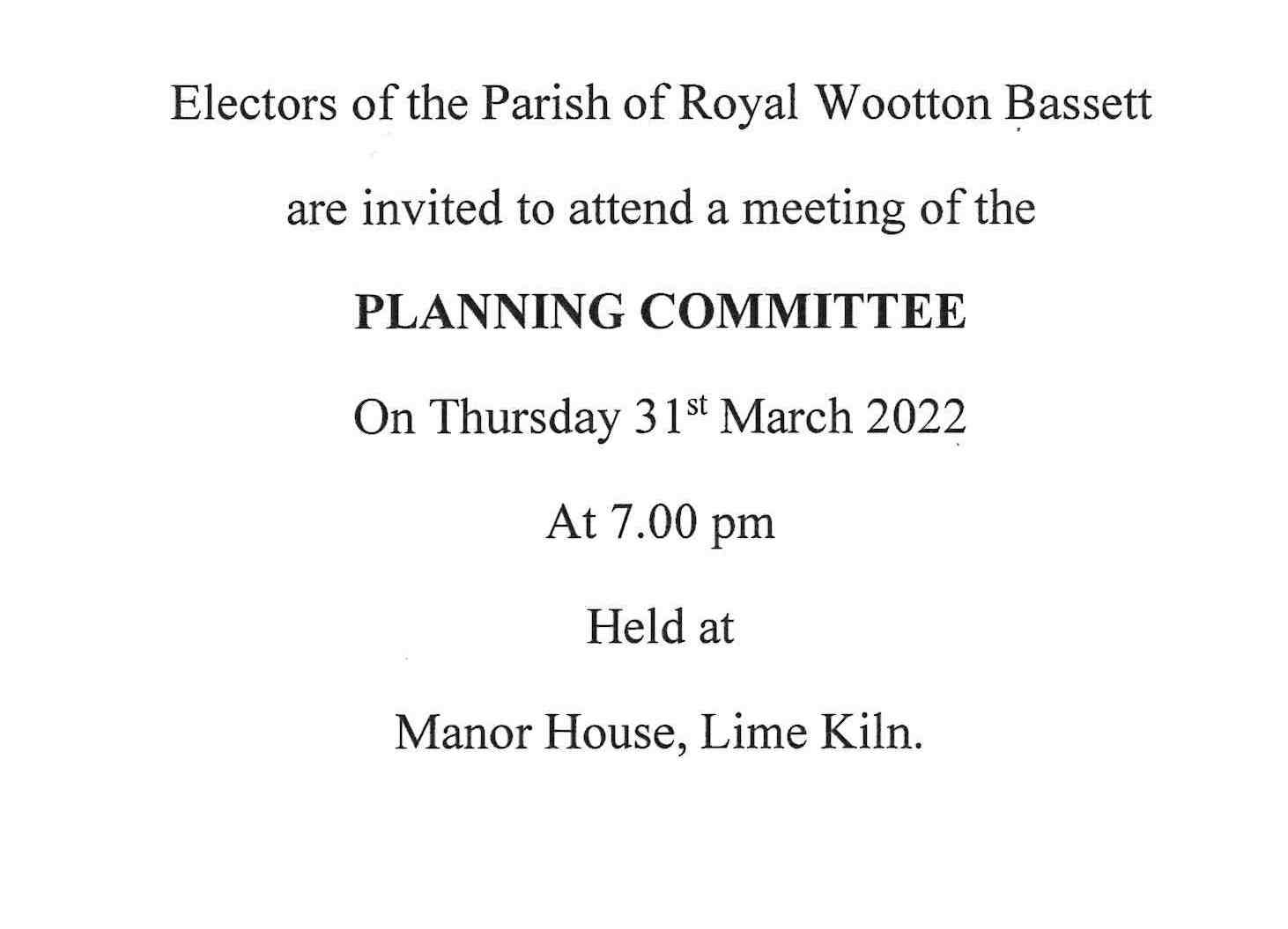 Planning Committee Meeting Royal Wootton Bassett Town Council planning-committee-meeting-royal-wootton-bassett-town-council